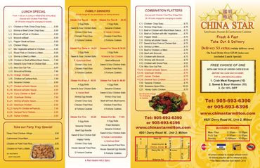 Menu | china star
