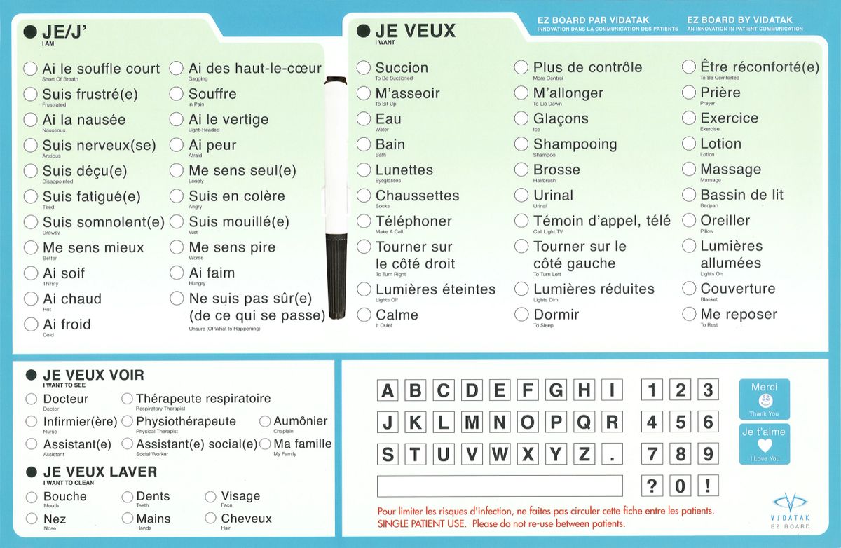 French : EZ Communication Word Board