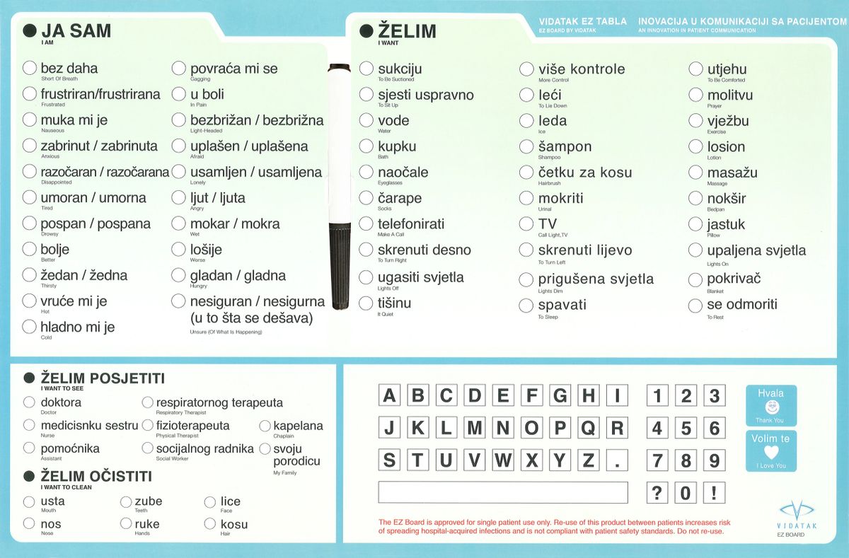Bosnian: EZ Communication Word Board
