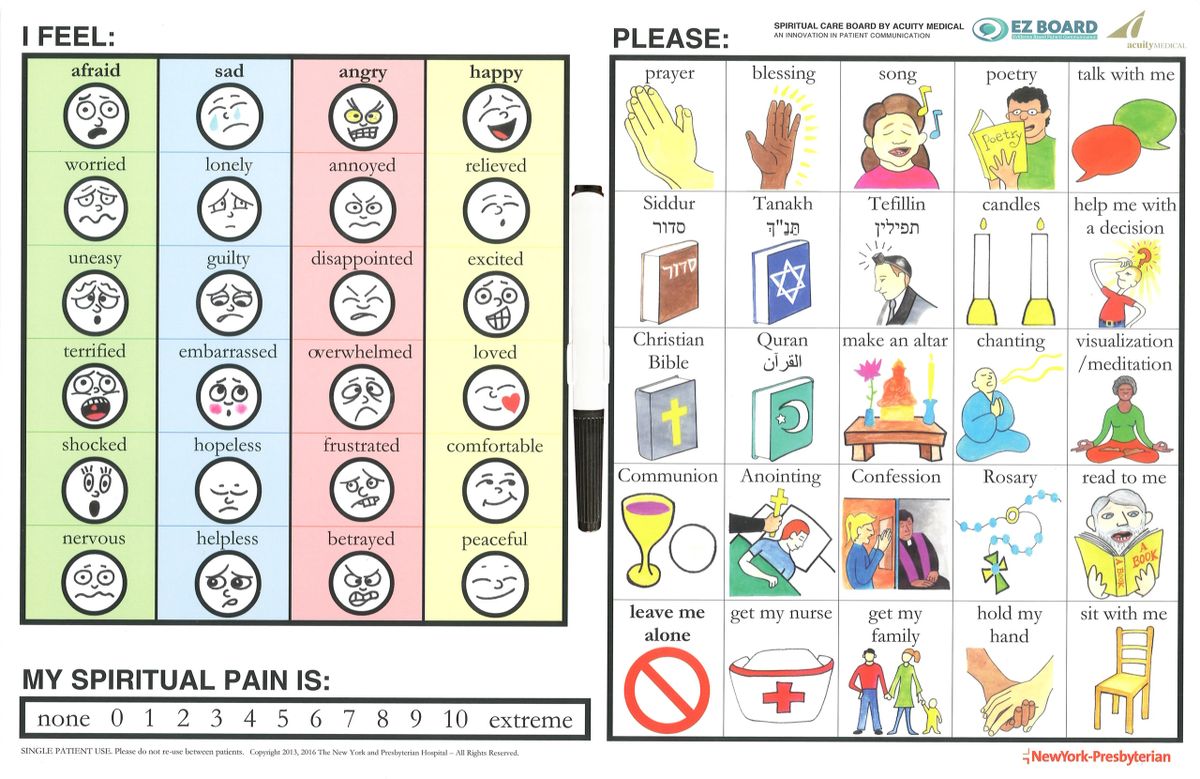 English : EZ Communication Board Spiritual Care Board