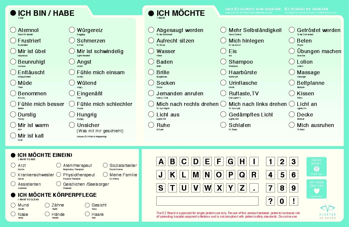 German : EZ Communication Word Board