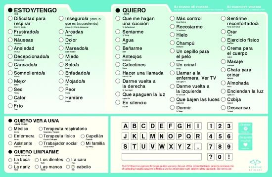 EZ Communication Board Spanish Word