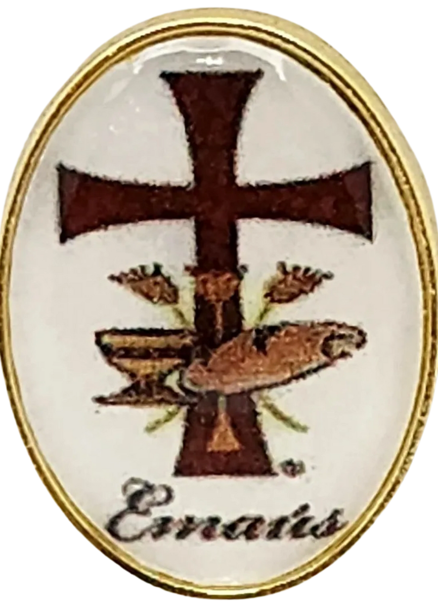 Emaús. Pin Metalico Emaús Varones Pan y Vino