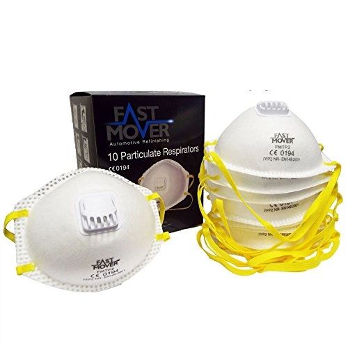Fast Mover FMTP2 Particulate Respirators Valved Safety Dust Masks Pack 10