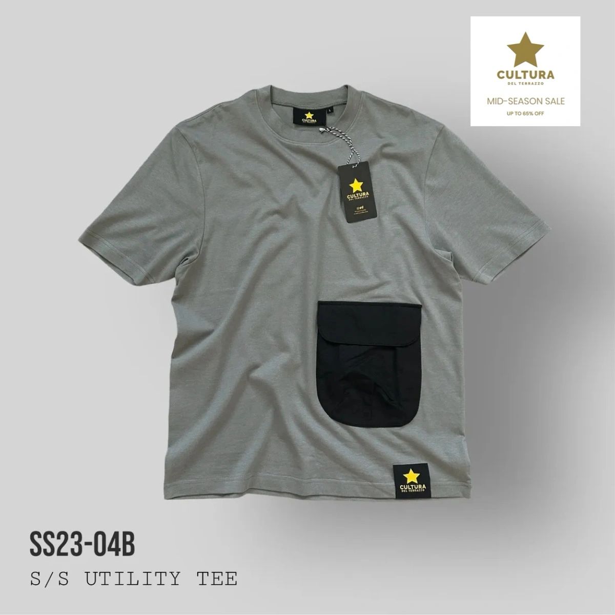 SS23-04B | S/S UTILITY TEE (GREY / BLACK)