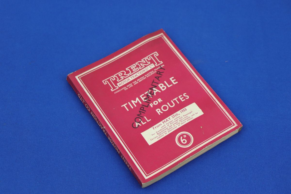 Trent Motor Traction Timetable Book May 1958