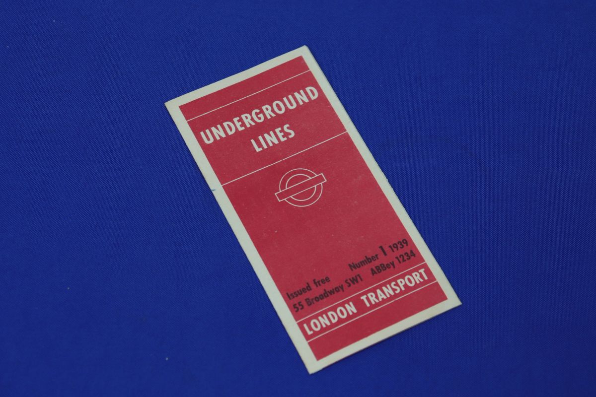 London Transport Underground Lines Fold Out Pocket Map 1939 Number 1