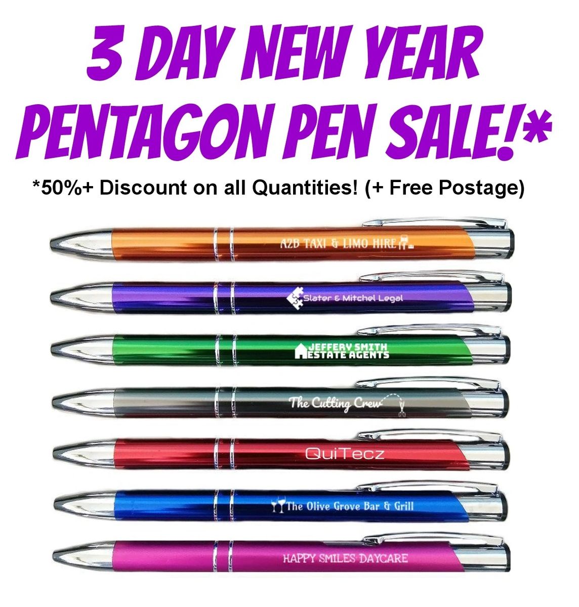 3 Day New Year Pentagon Pen Sale! 50% + Discounts + Free Postage!