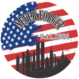 Patriotic 9-11 Award Decal 1" (25 PER SHEET)