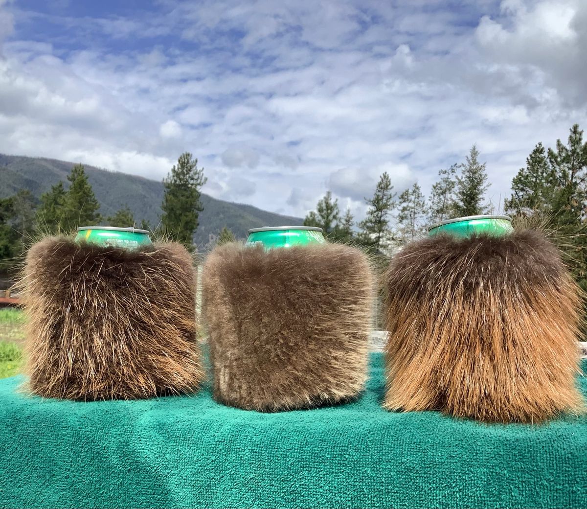 Beaver Fur Can or Bottle Holder