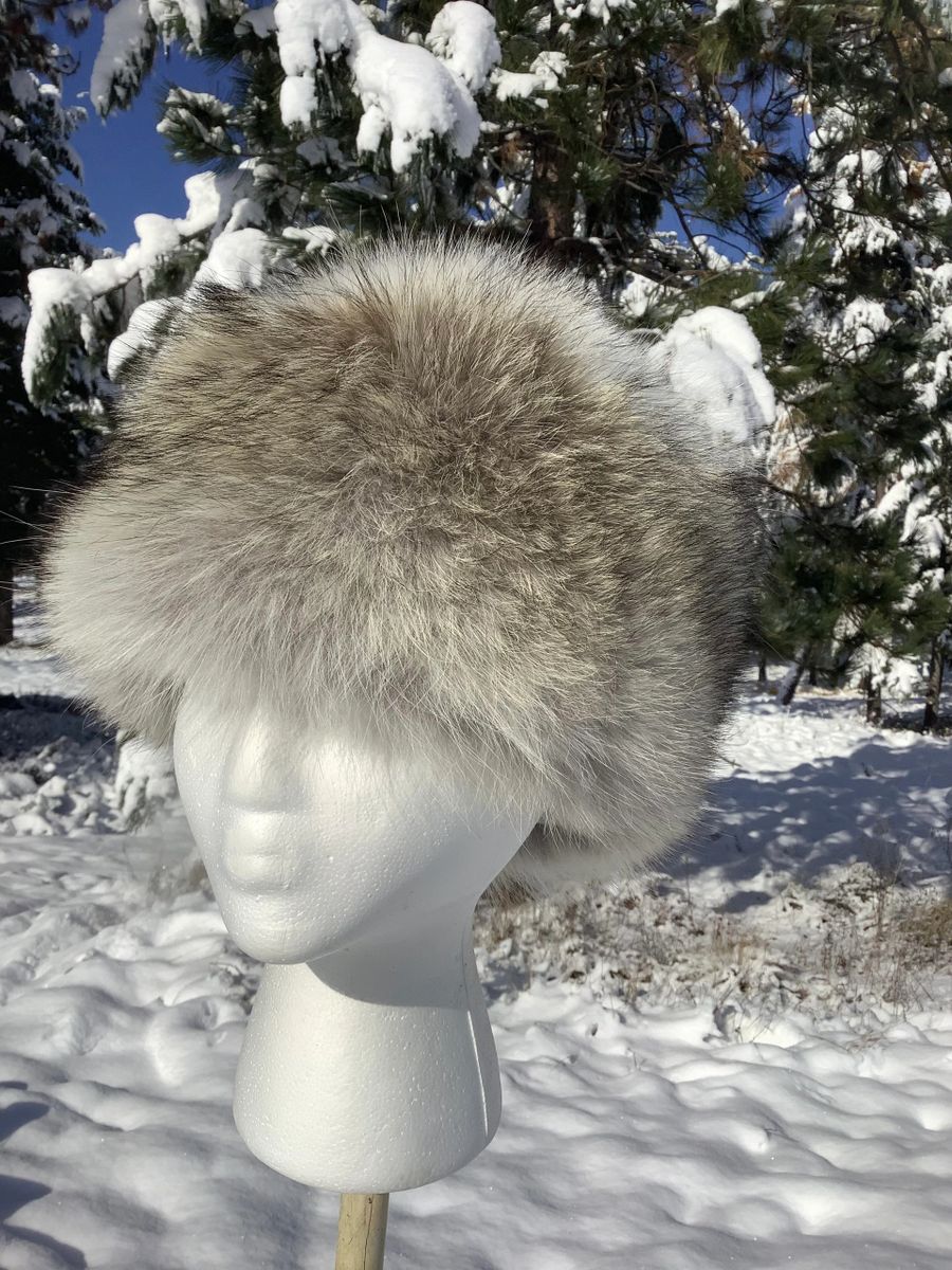 COYOTE all FUR COSSACK STYLE FUR HAT