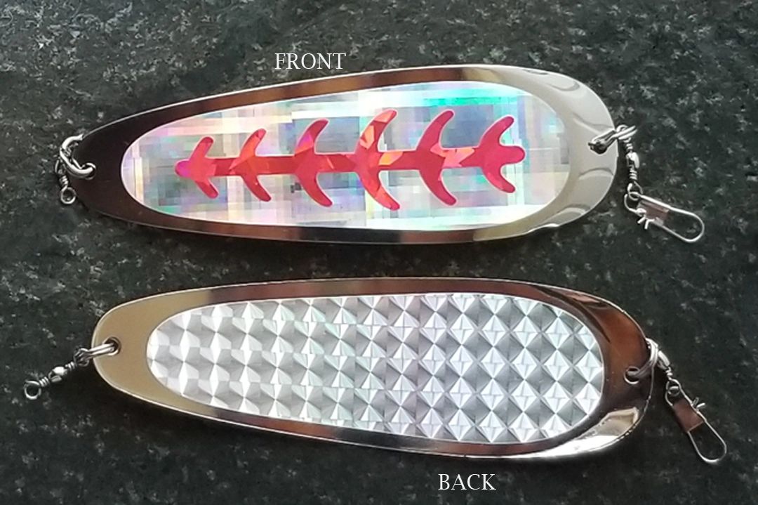 4-3/8” HYPERPLAID SERIES 'PRECISION BENT' DODGER, SILVER, PINK CRACKED ...