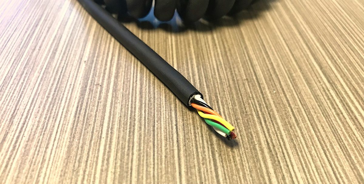 EC246 - Electronic Coiled Cord 24 Gauge with 6 Conductors - No Shield