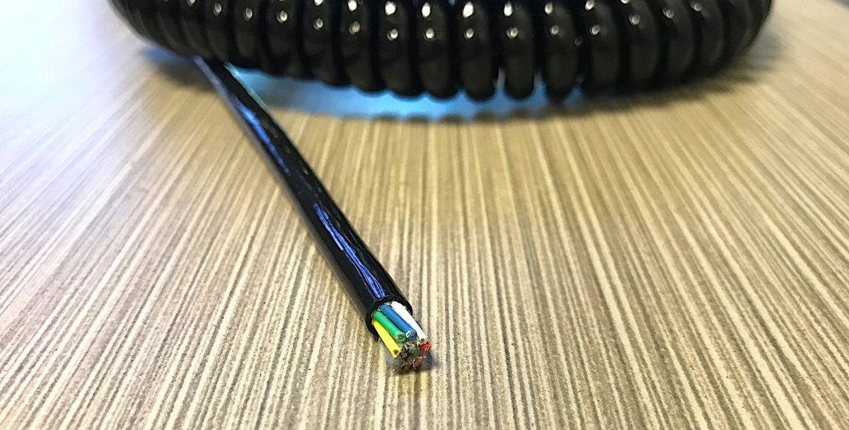 EC248 - Electronic Coiled Cord 24 Gauge with 8 Conductors - No Shield