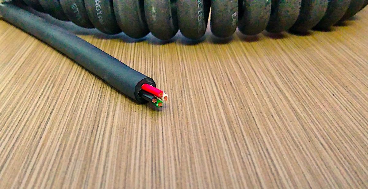 PCJ164 - Power Coiled Cord 16 Gauge with 4 Conductors - No Shield