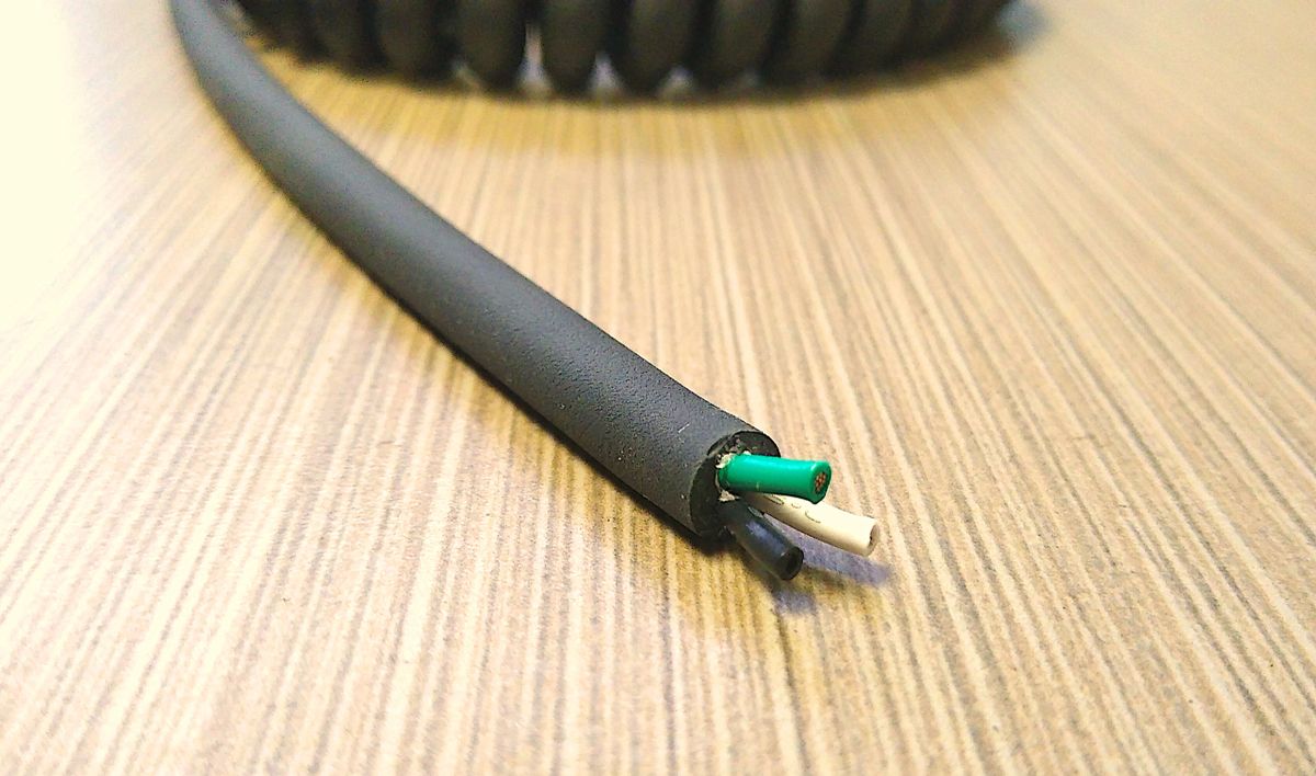 PCJ183 - Power Coiled Cord 18 Gauge with 3 Conductors - No Shield