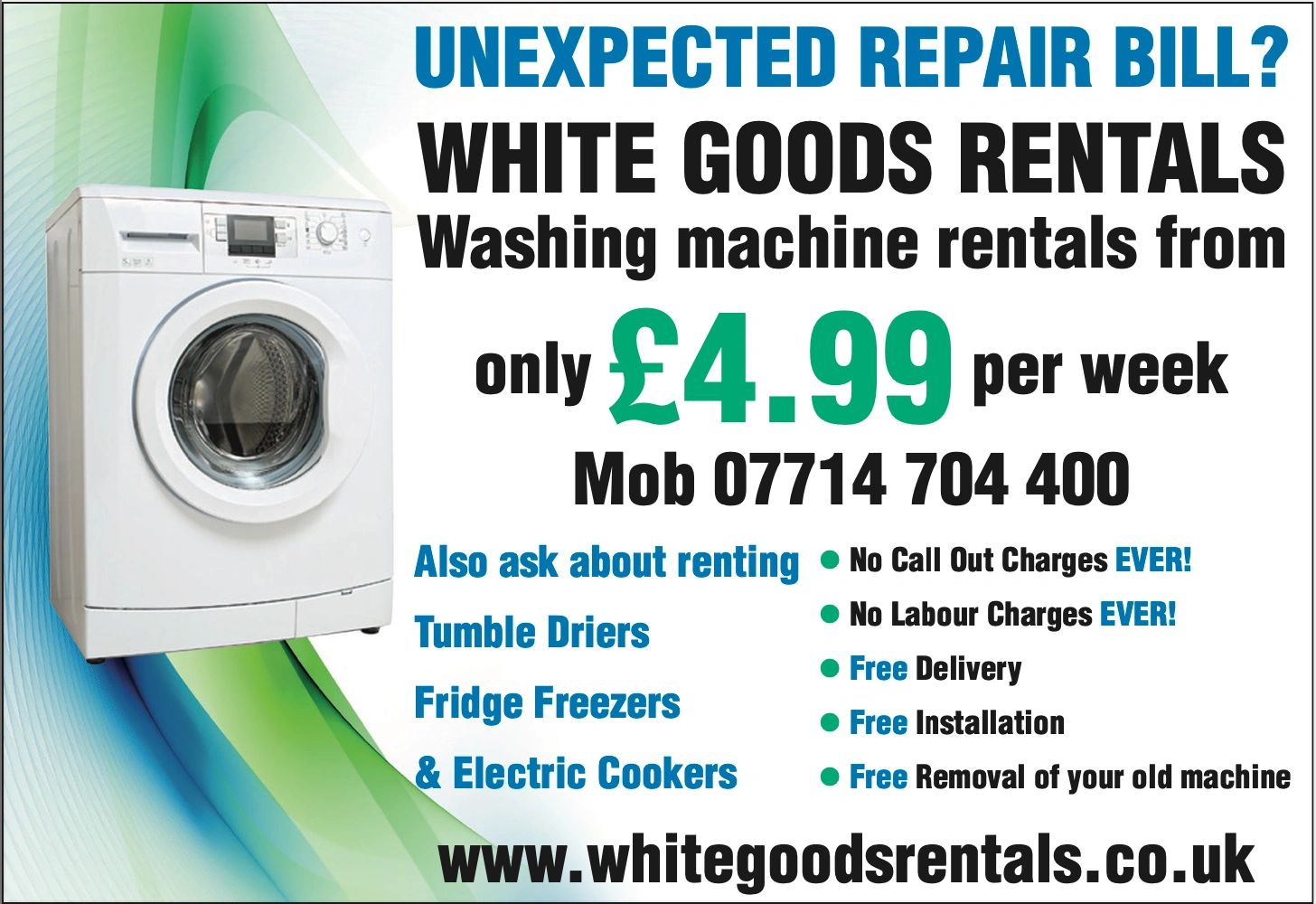 Affordable Washing Machine Rentals | White Goods Rentals