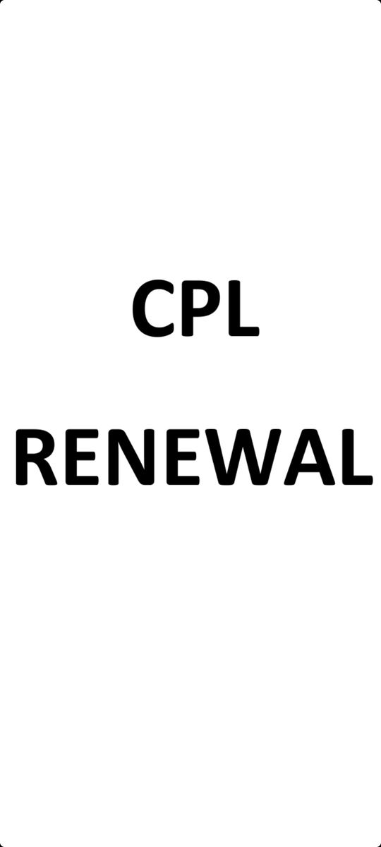 L) CPL Renewal. Times 1:00 to 5:00. Held on same dates as CPL/CCW Classes.