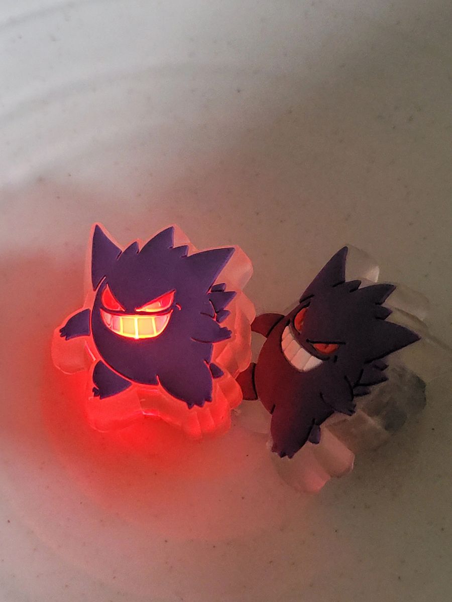 Gengar (Pokemon)- LED Flashing Light CROC Charm- 1 pc