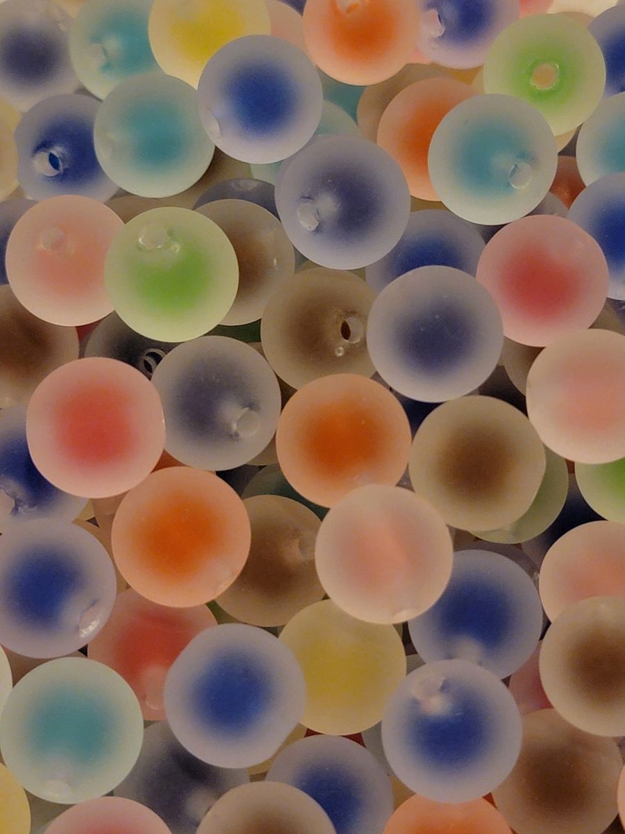 16mm Frosted Colorful Core Bead- Random Pick