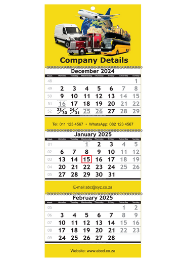 Freight Calendars - Millionaire Printers