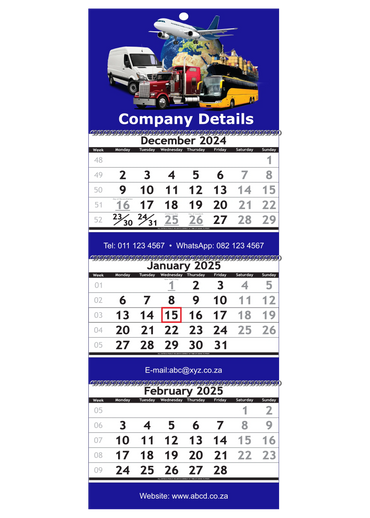 Freight Calendars - Millionaire Printers