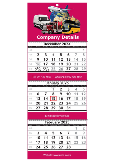 Freight Calendars - Millionaire Printers