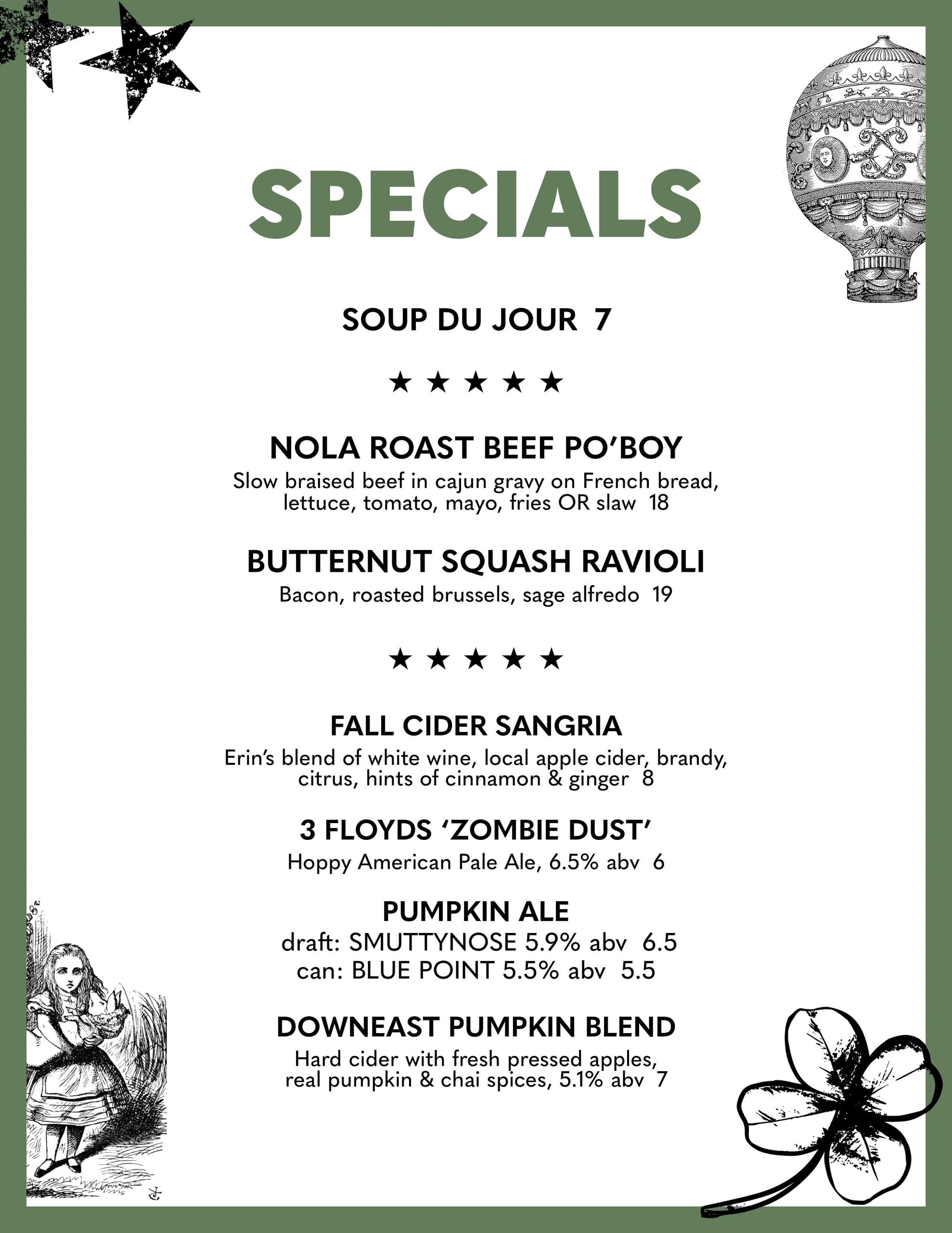 Menu | Erin O'Neill's Pub & Grill