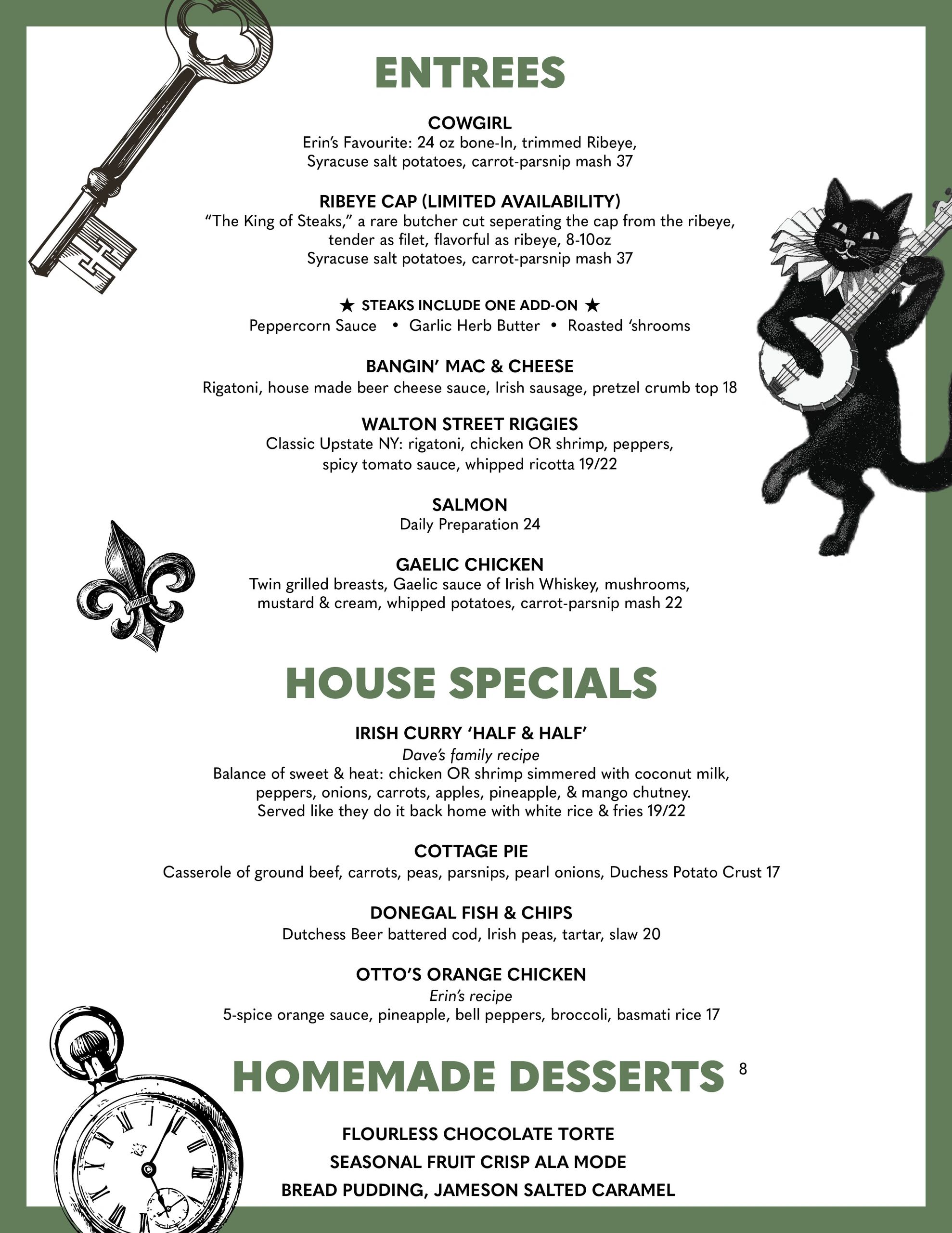 Menu | Erin O'Neill's Pub & Grill