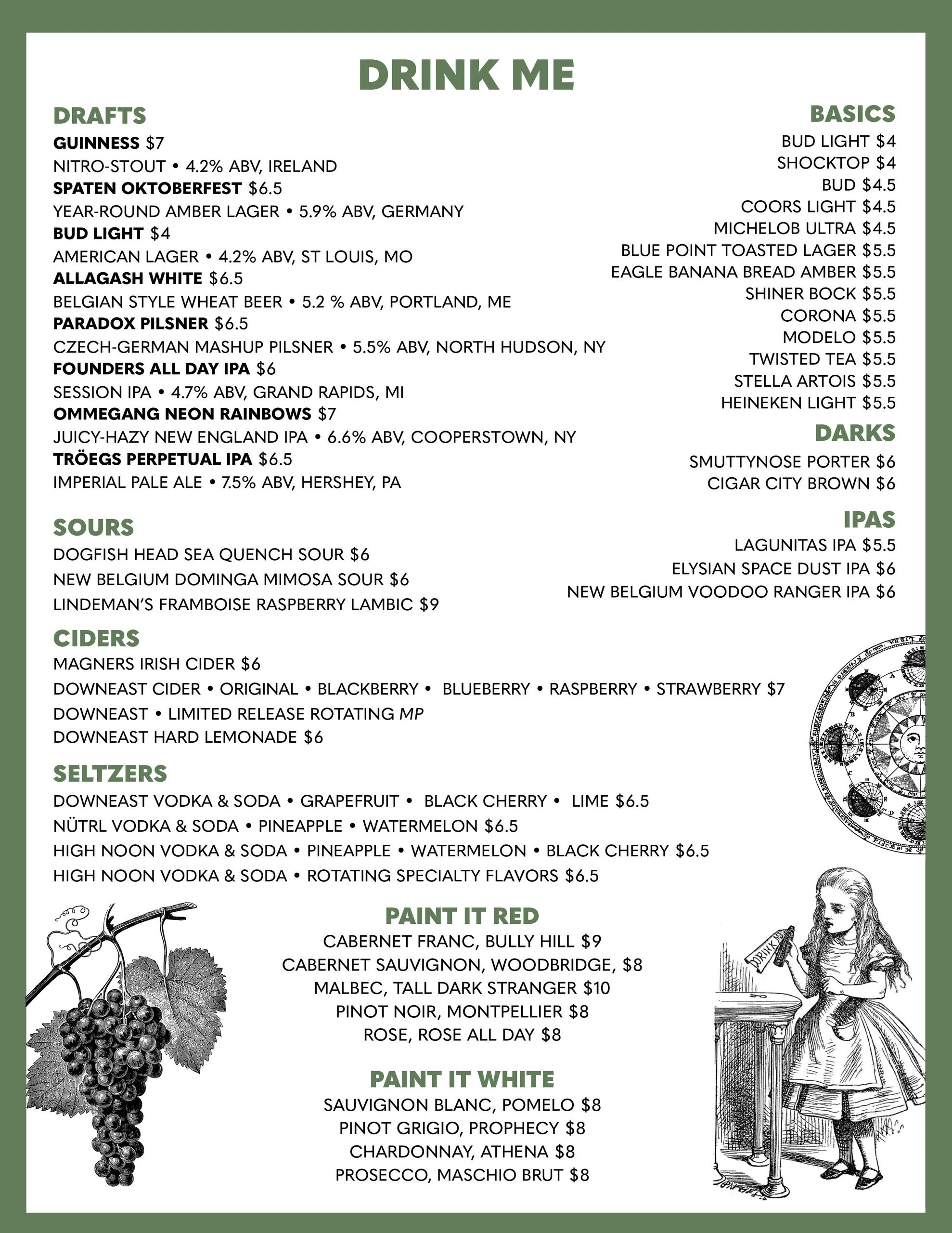 Menu | Erin O'Neill's Pub & Grill