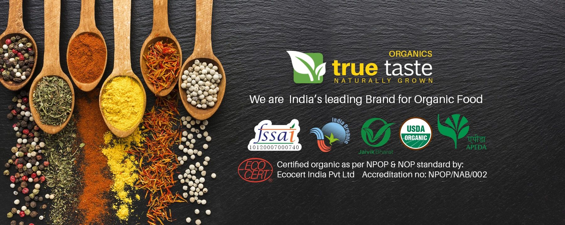 100% Organic Products - True Taste Organics