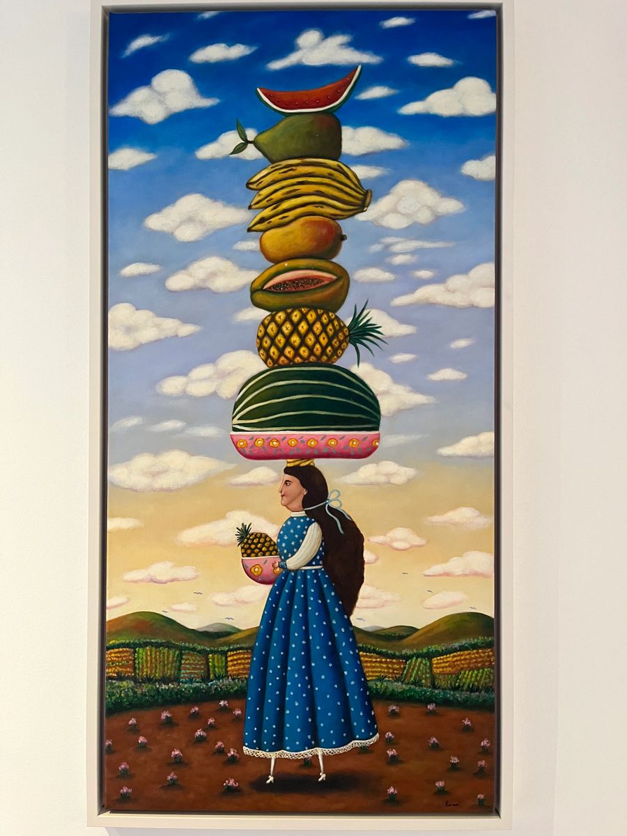 Lady with Fruits. Oil on Canvas by Esau Andrade