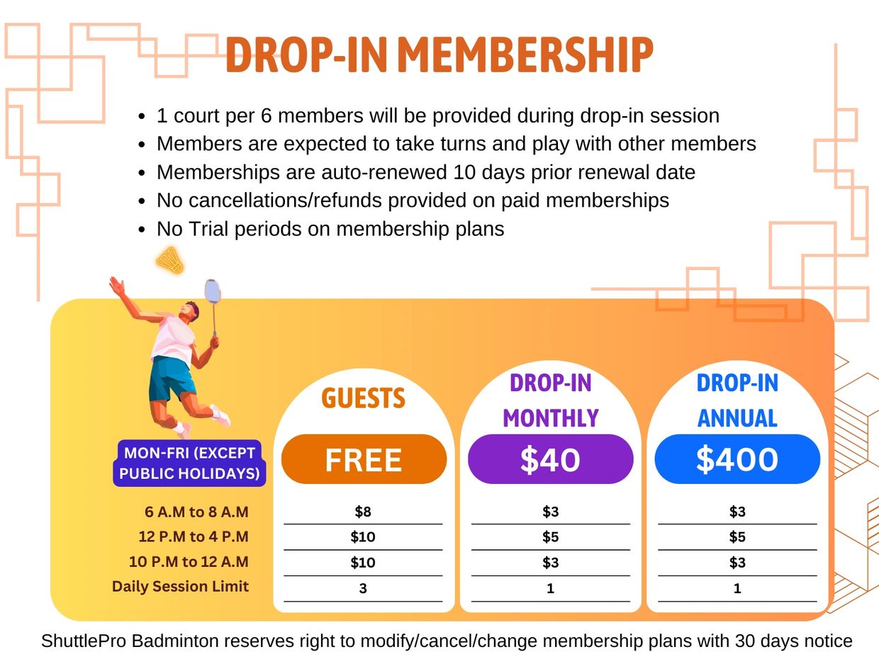 Drop-In | ShuttlePro Badminton
