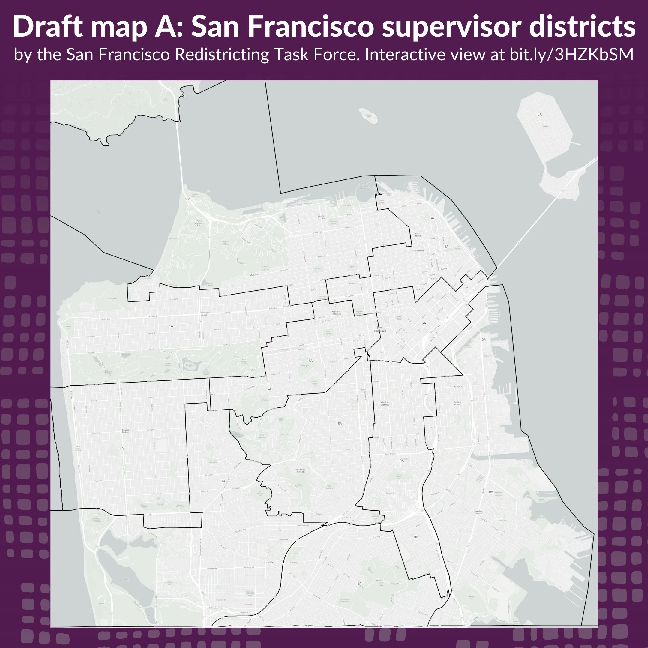 Here's the first draft map of SF's new supervisor districts