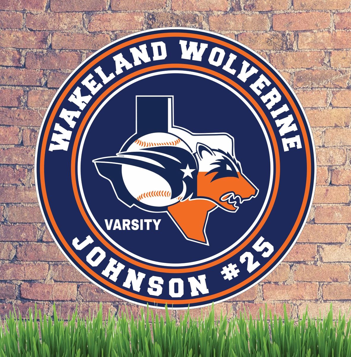 Wakeland baseball yard sign personalized