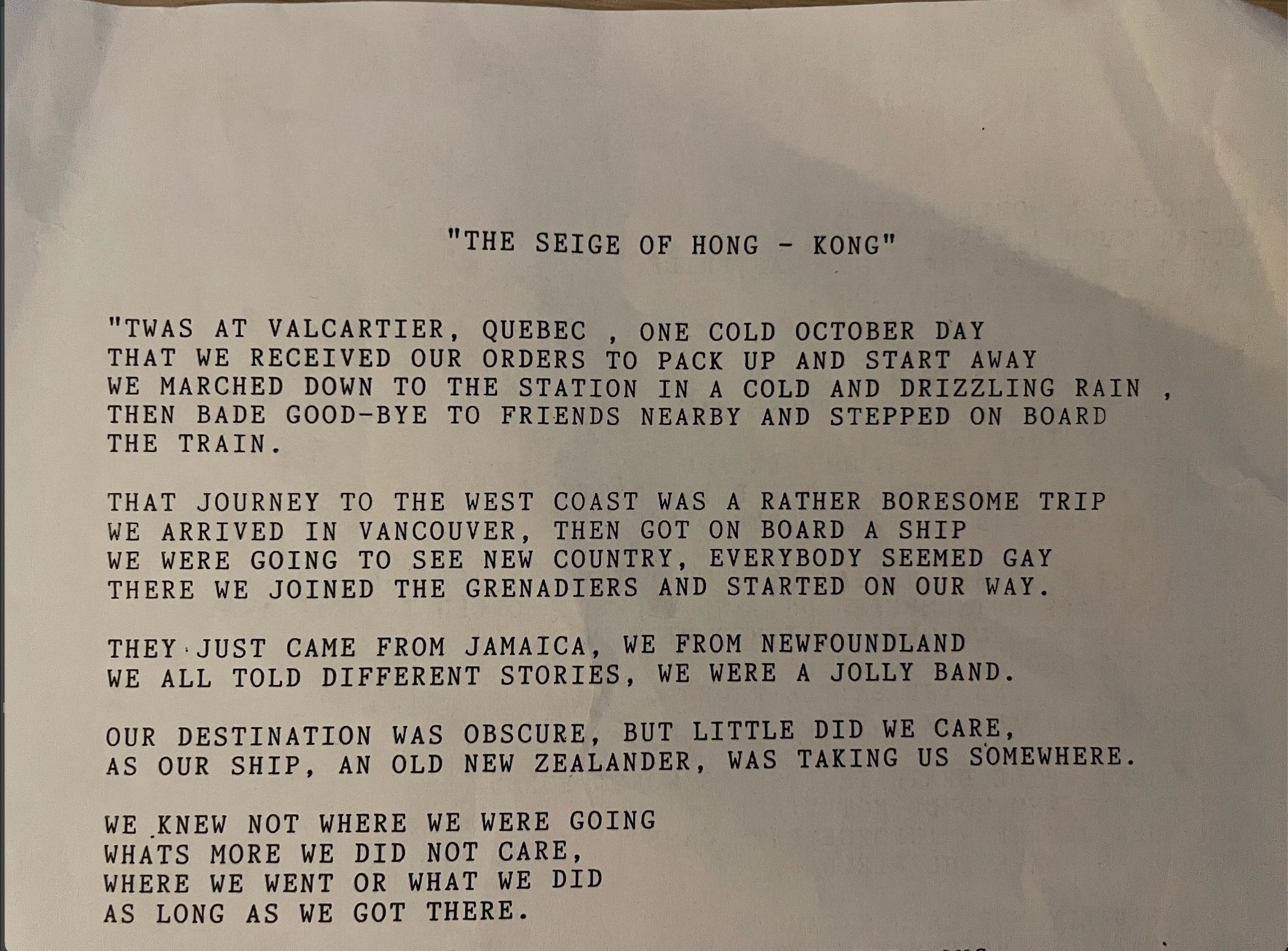 The Prison Camp Poem of Alfred Elsliger
