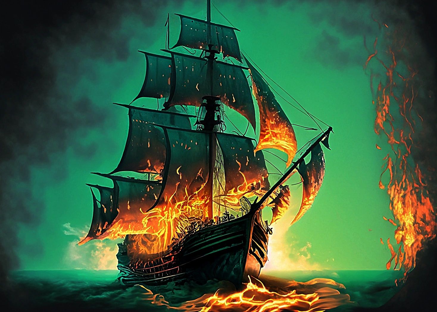 The Ghostly Fire Ship of the Baie des Chaleurs