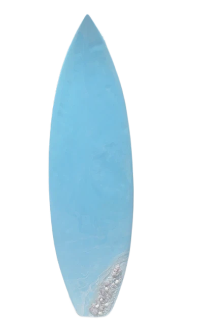 White sand beach surfboard art