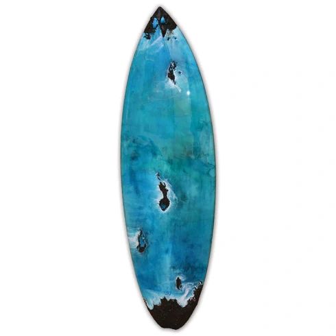 Wonder Isle mix media surfboard