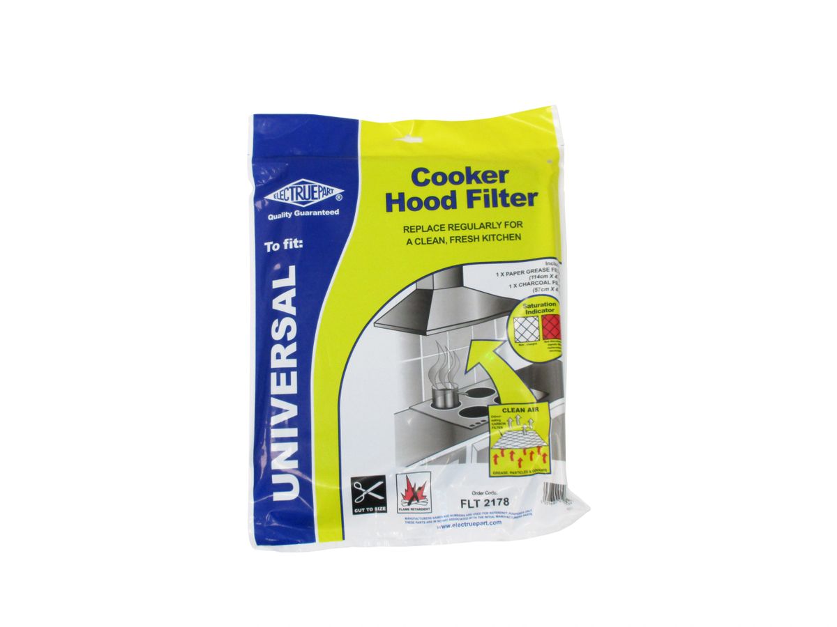 Electruepart Universal Cooker Hood Grease Filter & Charcoal Filter Pack ...