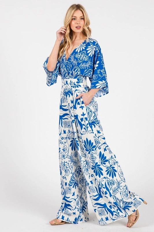 JUMPSUIT ESTAMPADO AZUL /BLANCO