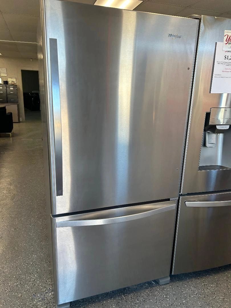 New, Whirlpool 22 cu. ft. Bottom Freezer Refrigerator in White with ...
