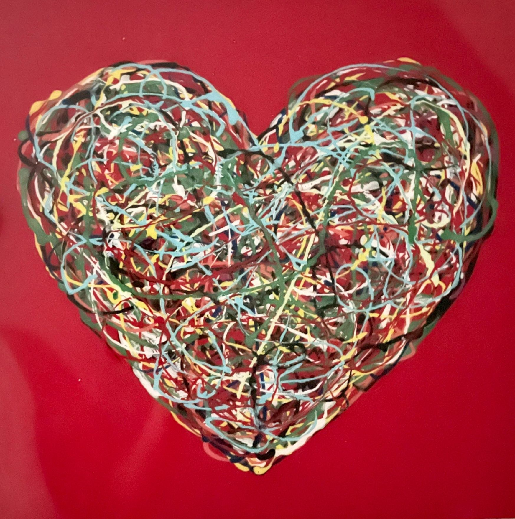 Love Imperfect - Hearts, Original Art, Resin Art