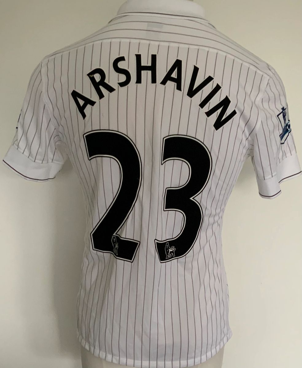 Arsenal 2009 - 2010 White 3rd Kit Match Worn Arshavin Medium