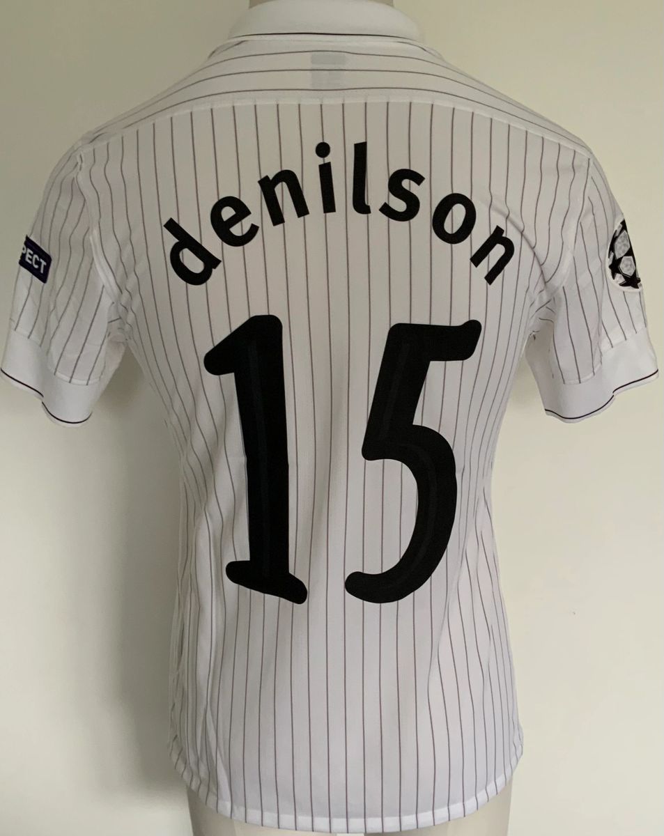 Arsenal 2009 - 2010 White 3rd Kit Match Worn Denilson Medium