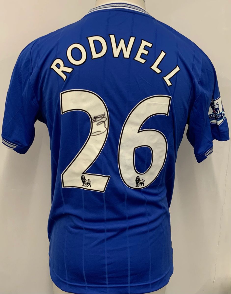 Everton 2009 - 2010 Match Worn Signed Rodwell Large