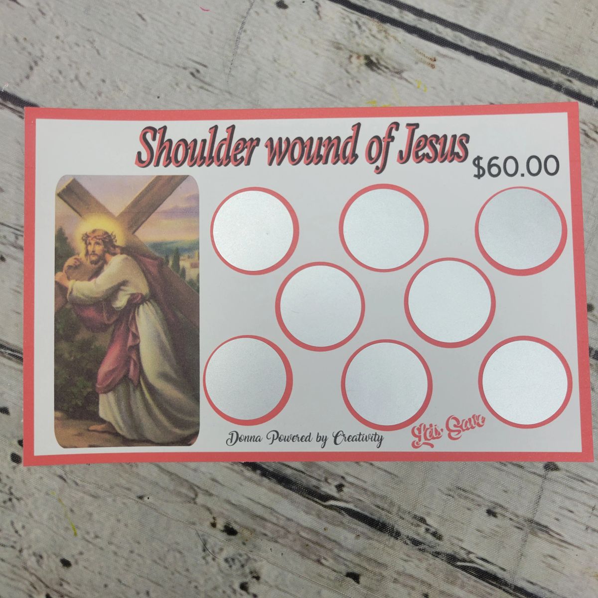 Shoulder Wound of Jesus Scratch Off 60.00