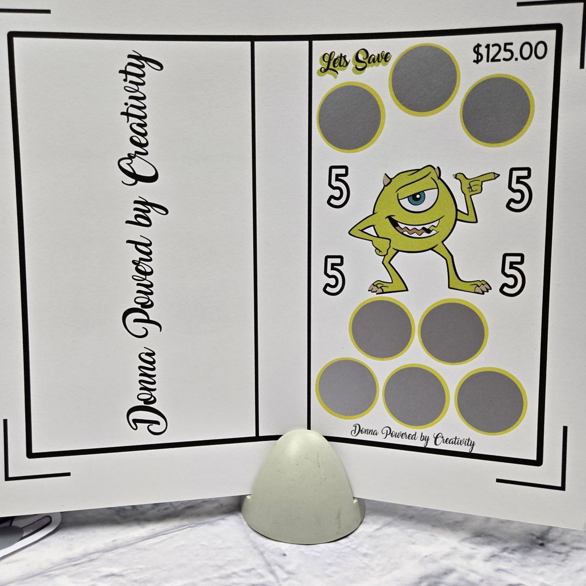 Monsters inc Mike Scratch off Savings Challenge Envelope Combo