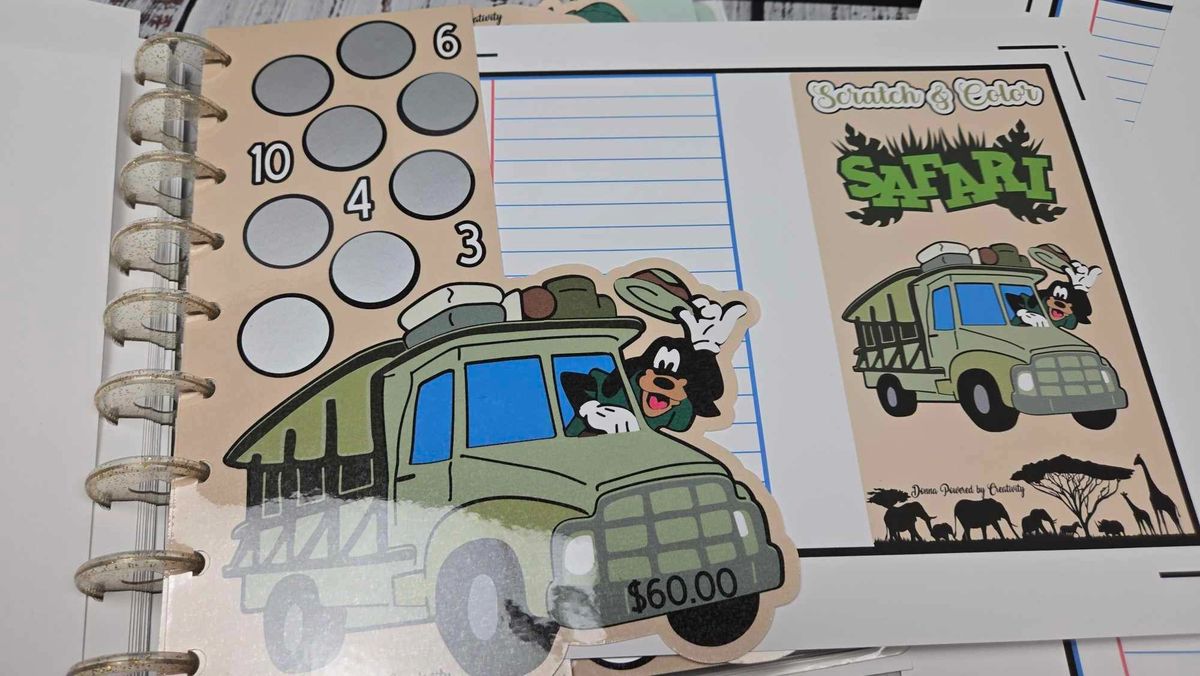 Scratch & Color Safari Goofy Bus Savings Challenge