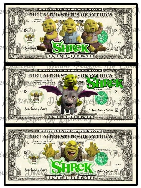 Shrek Babies 1.00 Prop Money Place Holders